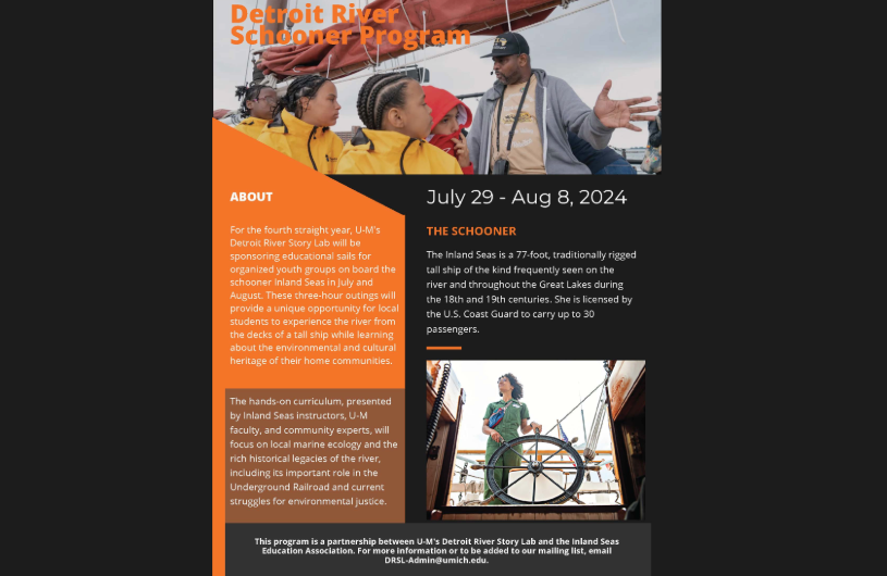 Detroit River Schooner Program: Summer Season – Engaged Michigan